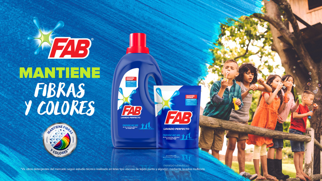 Fab Detergente lavandería. Ropa limpia y el mundo protegido | Fab